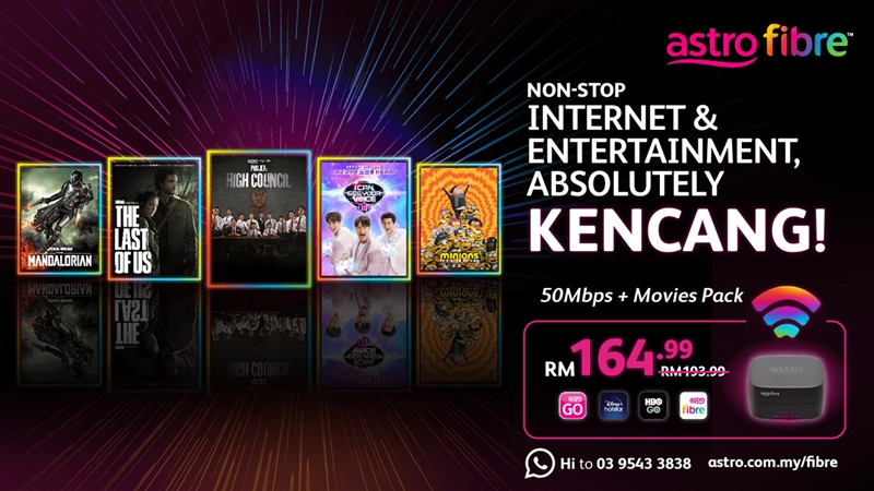 More savings with Sports or Movies Pack + Astro Fibre 50 Mbps