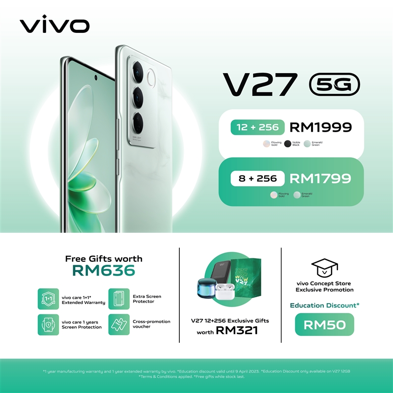 vivo V27 with Flagship-Level Cameras now in Malaysia